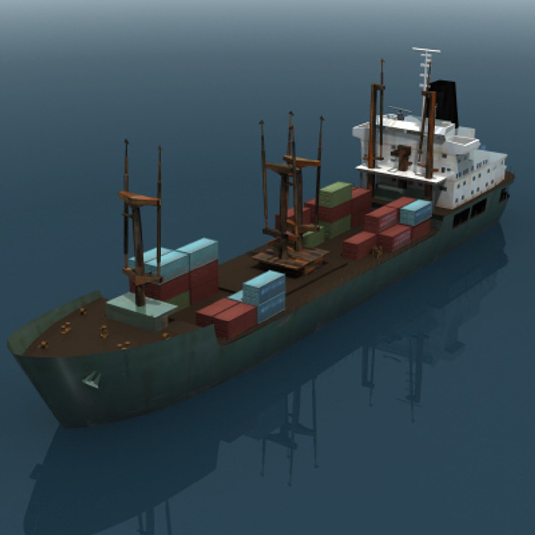 Coastal Freighter Ship 3d Model