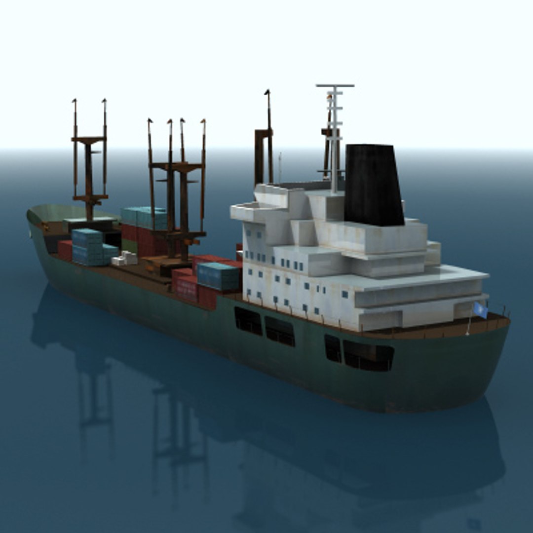 Coastal Freighter Ship 3d Model