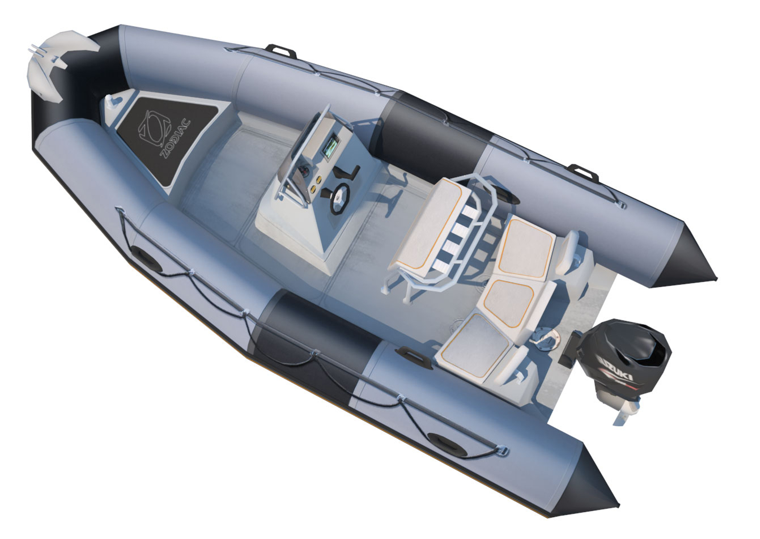 3d inflatable boat zodiac 550 model