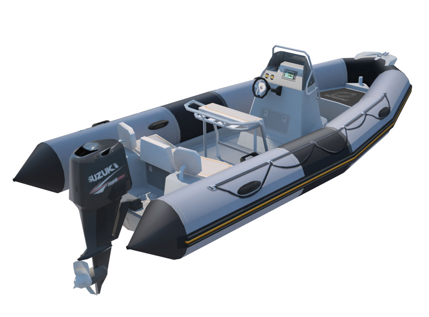 3d inflatable boat zodiac 550 model