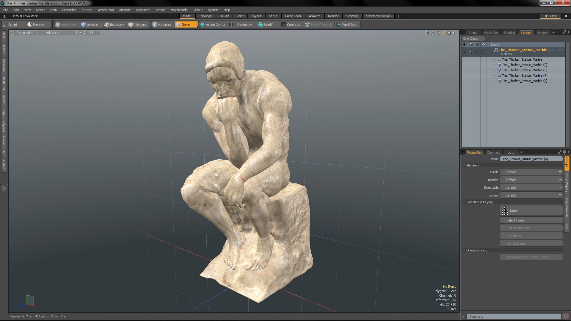 The Thinker Statue Marble 3D Model - TurboSquid 1905943