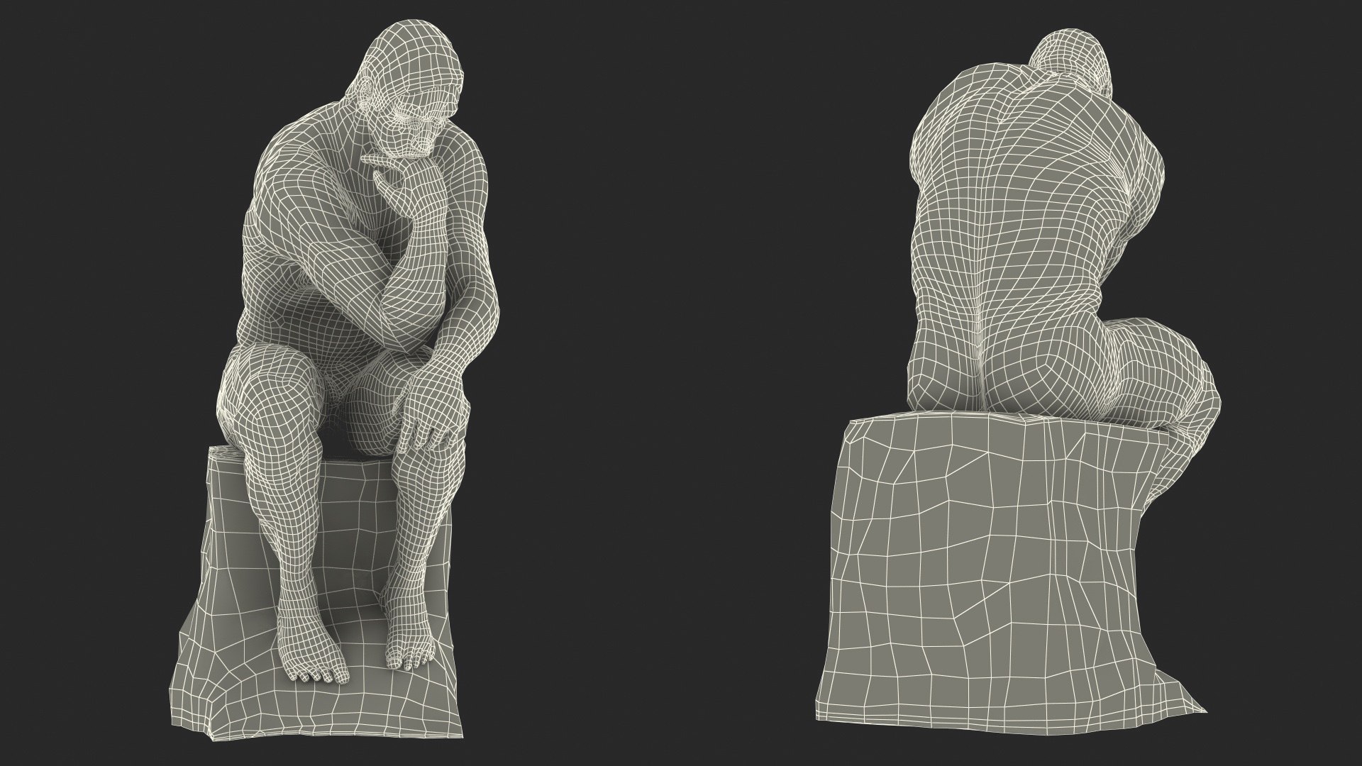 The Thinker Statue Marble 3D Model - TurboSquid 1905943