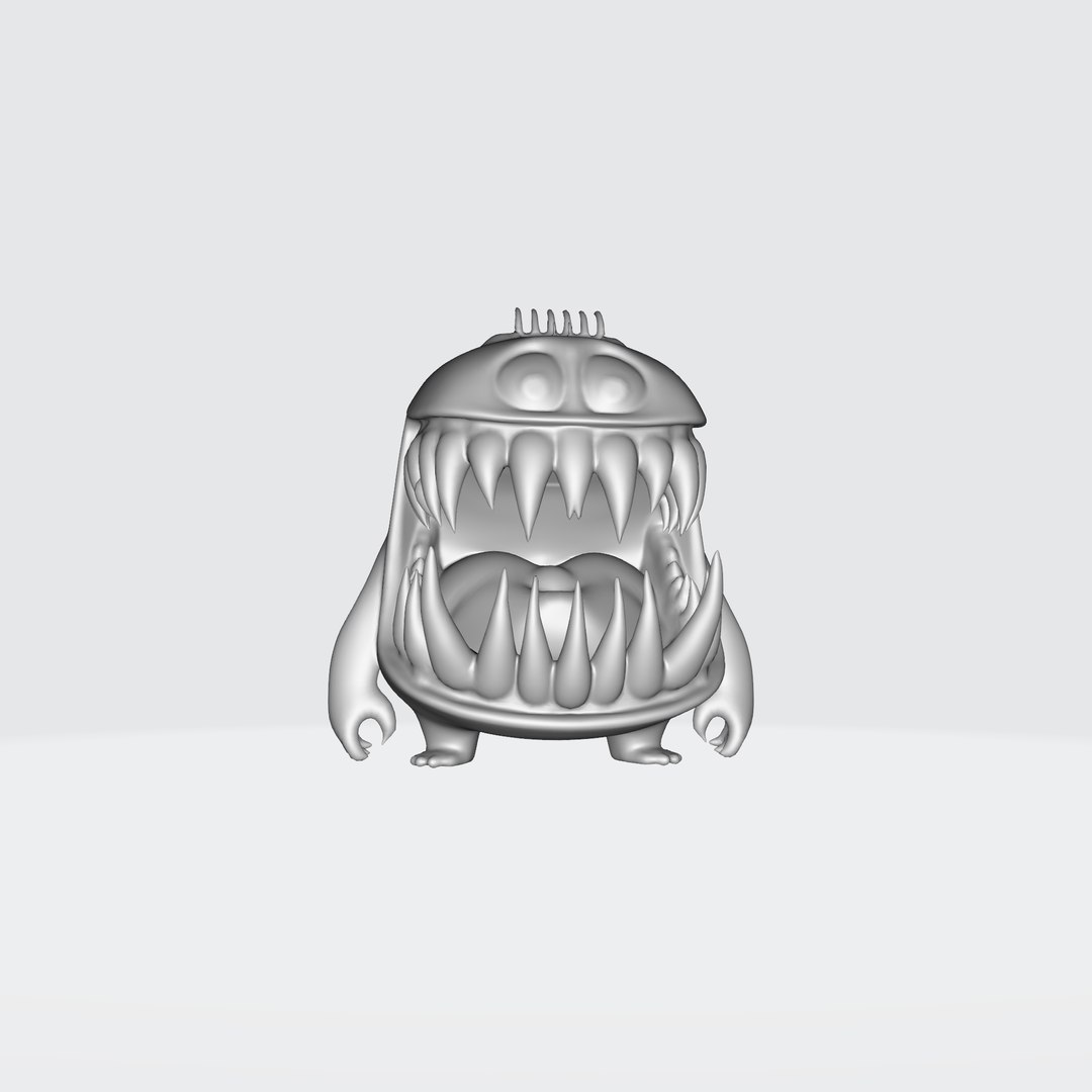 3D Adorable Monster With A Big Smile - TurboSquid 2286007
