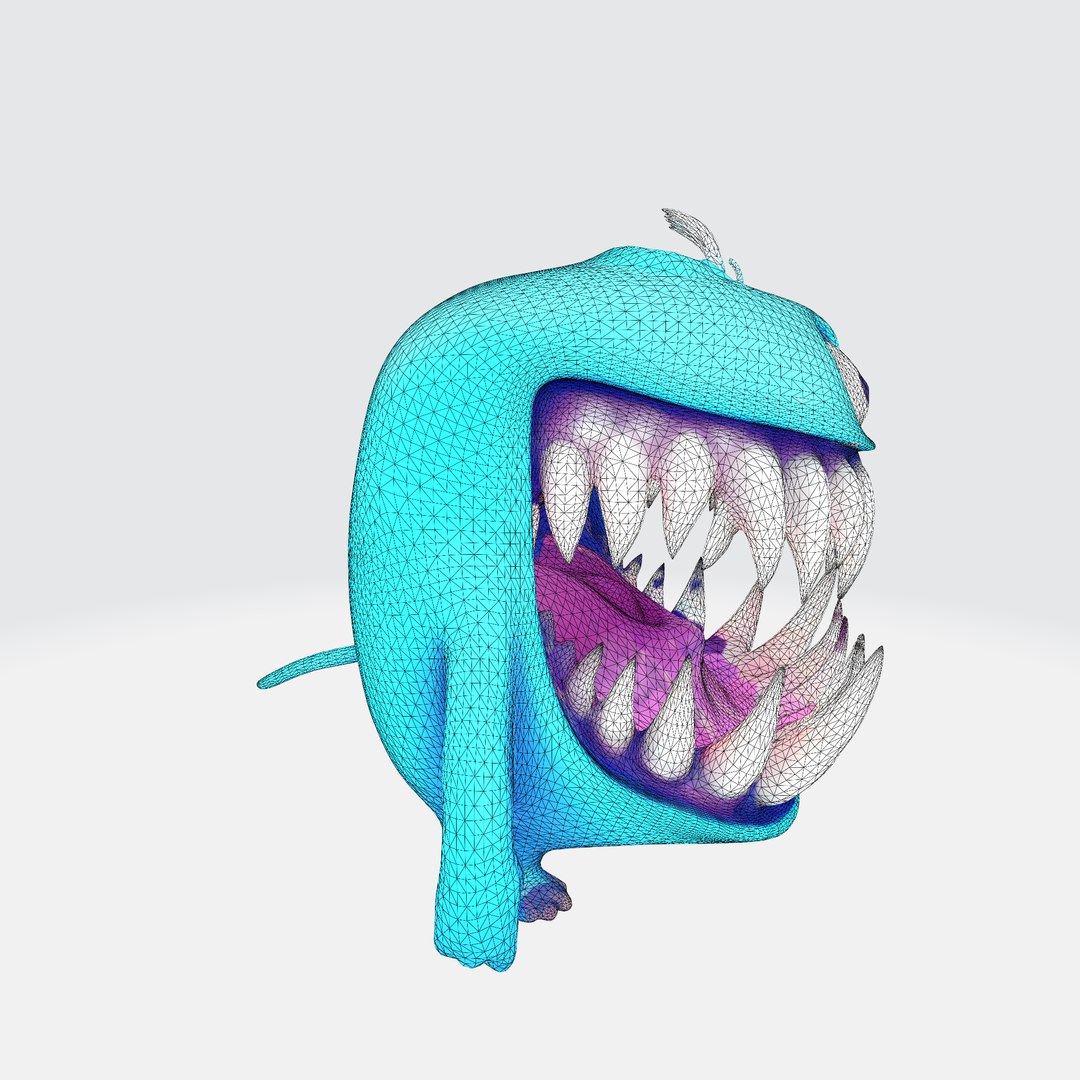 3D Adorable Monster With A Big Smile - TurboSquid 2286007