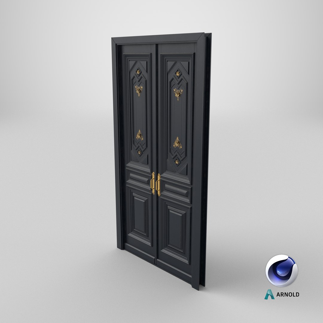Exterior Entrance Front Door Blue Wood 3D Model - TurboSquid 2373810