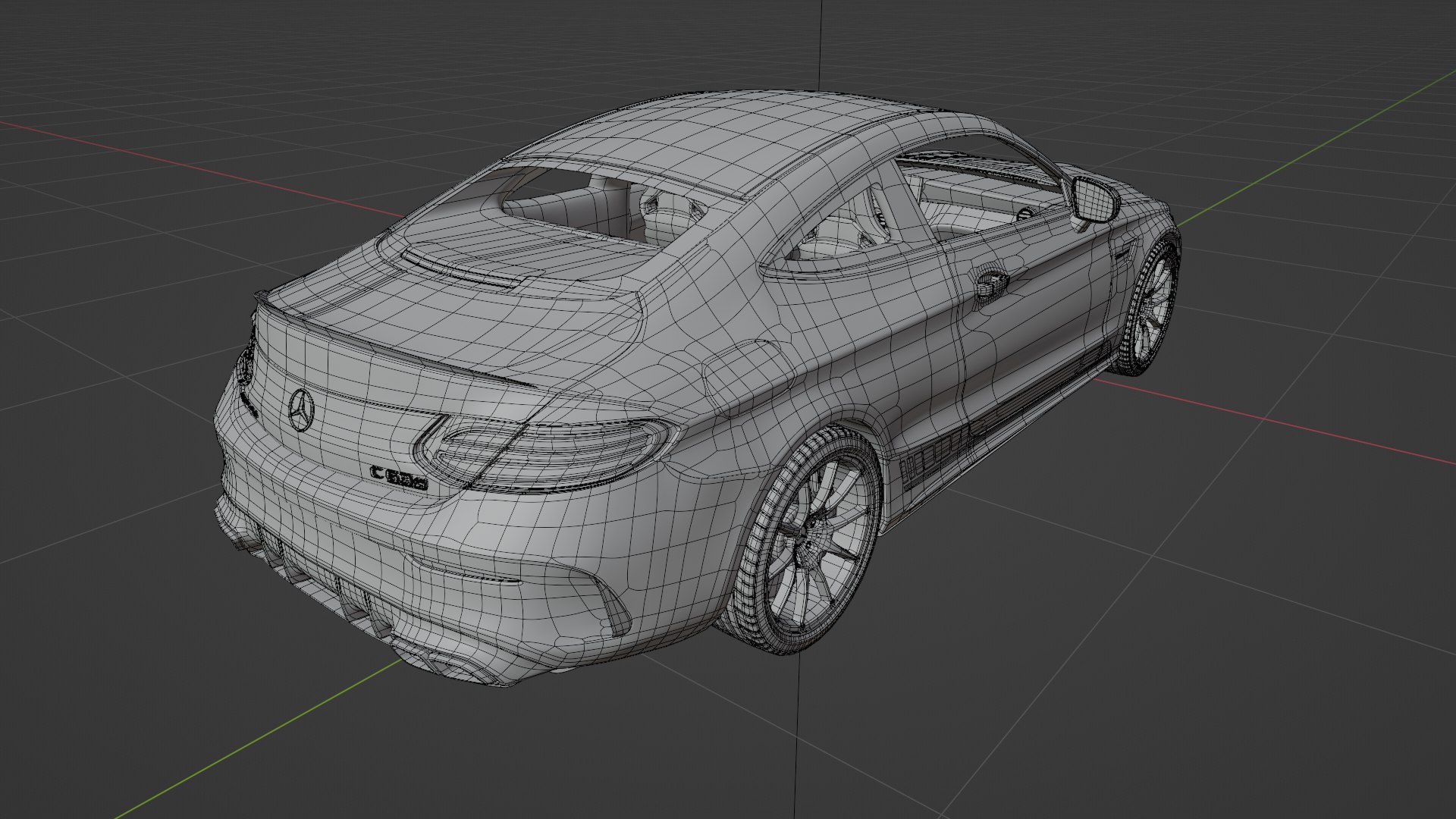 3D MERCEDES BENZ C63 COUPE YELLOW STRIPE Model - TurboSquid 2241356