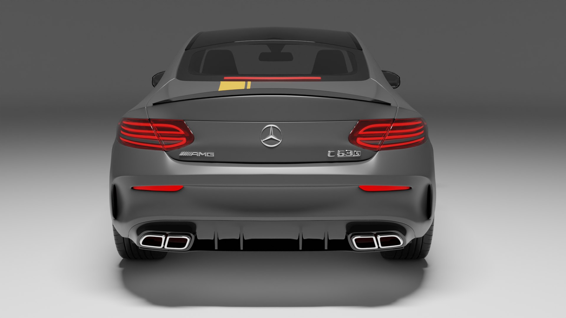 3D MERCEDES BENZ C63 COUPE YELLOW STRIPE Model - TurboSquid 2241356