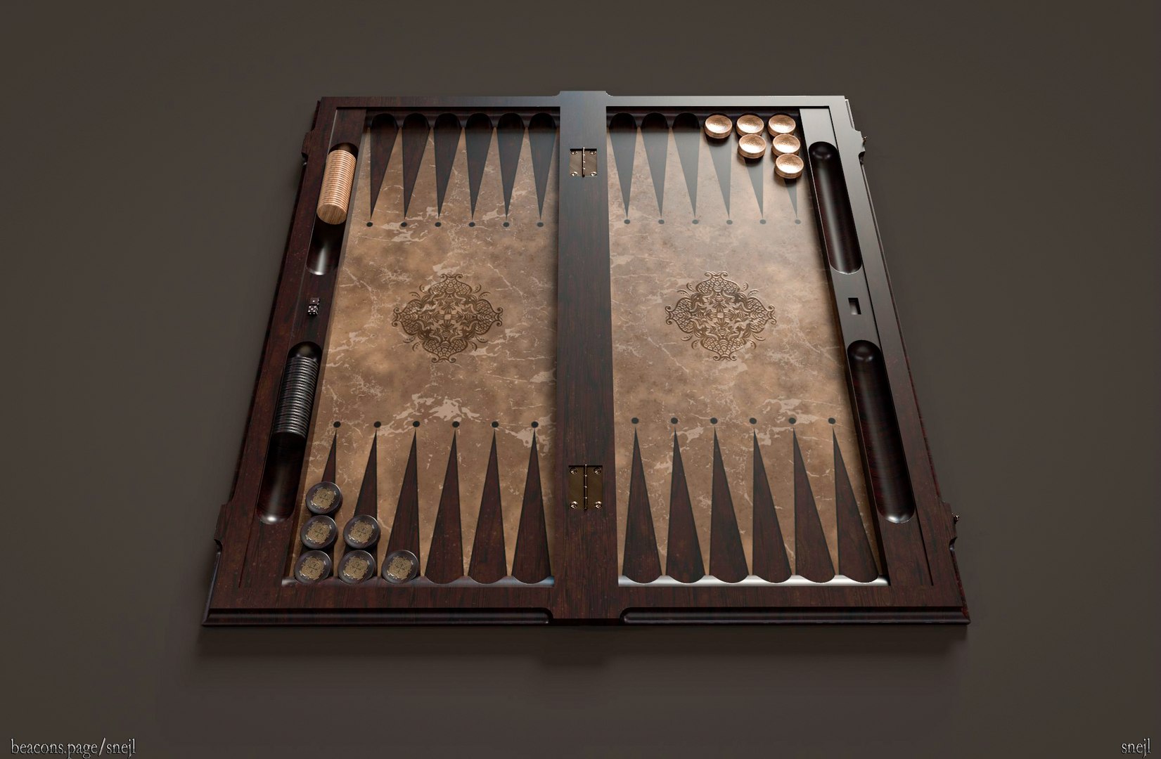 3D Model Backgammon Game Ready - TurboSquid 2063889