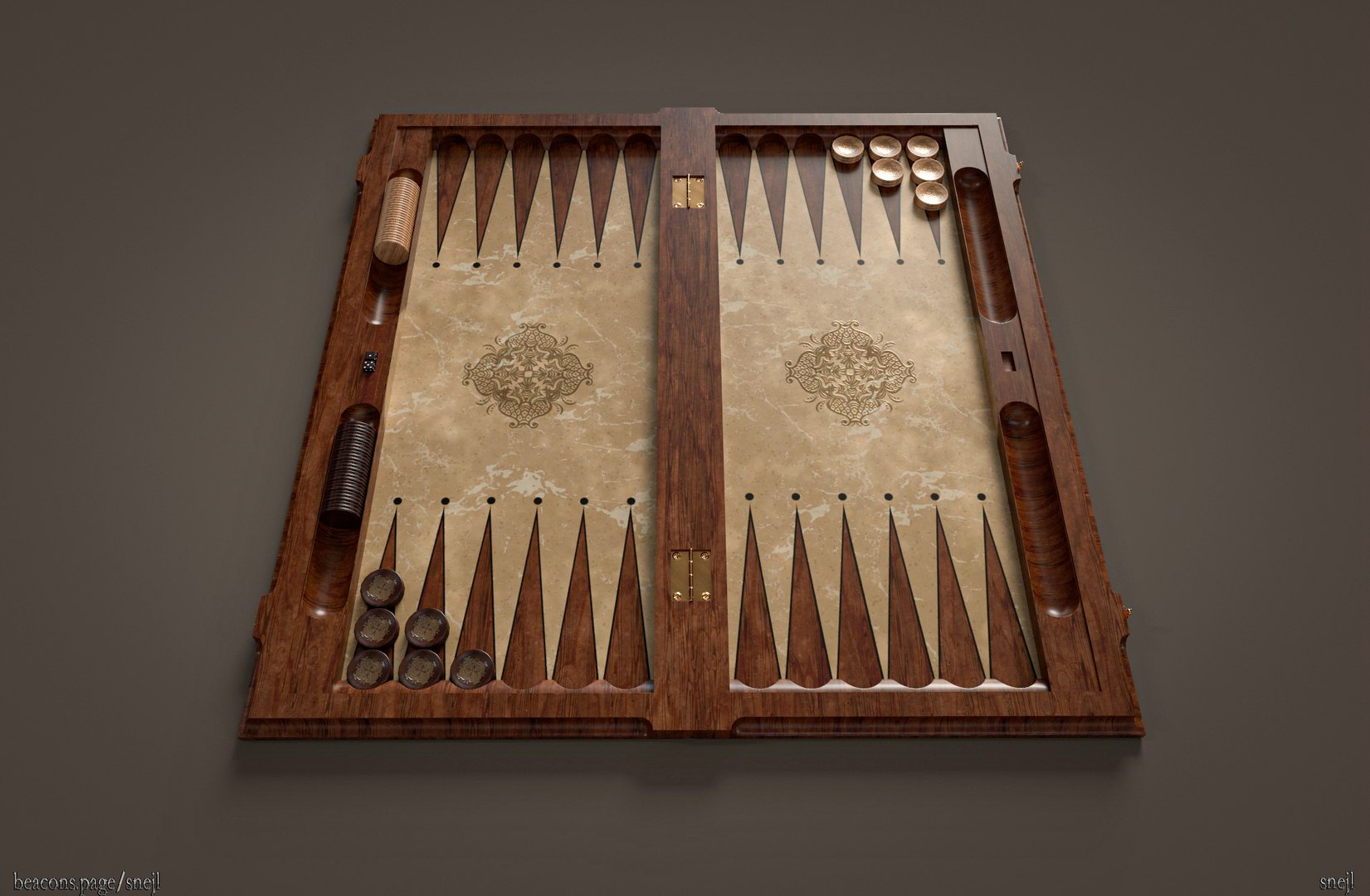 3D Model Backgammon Game Ready - TurboSquid 2063889