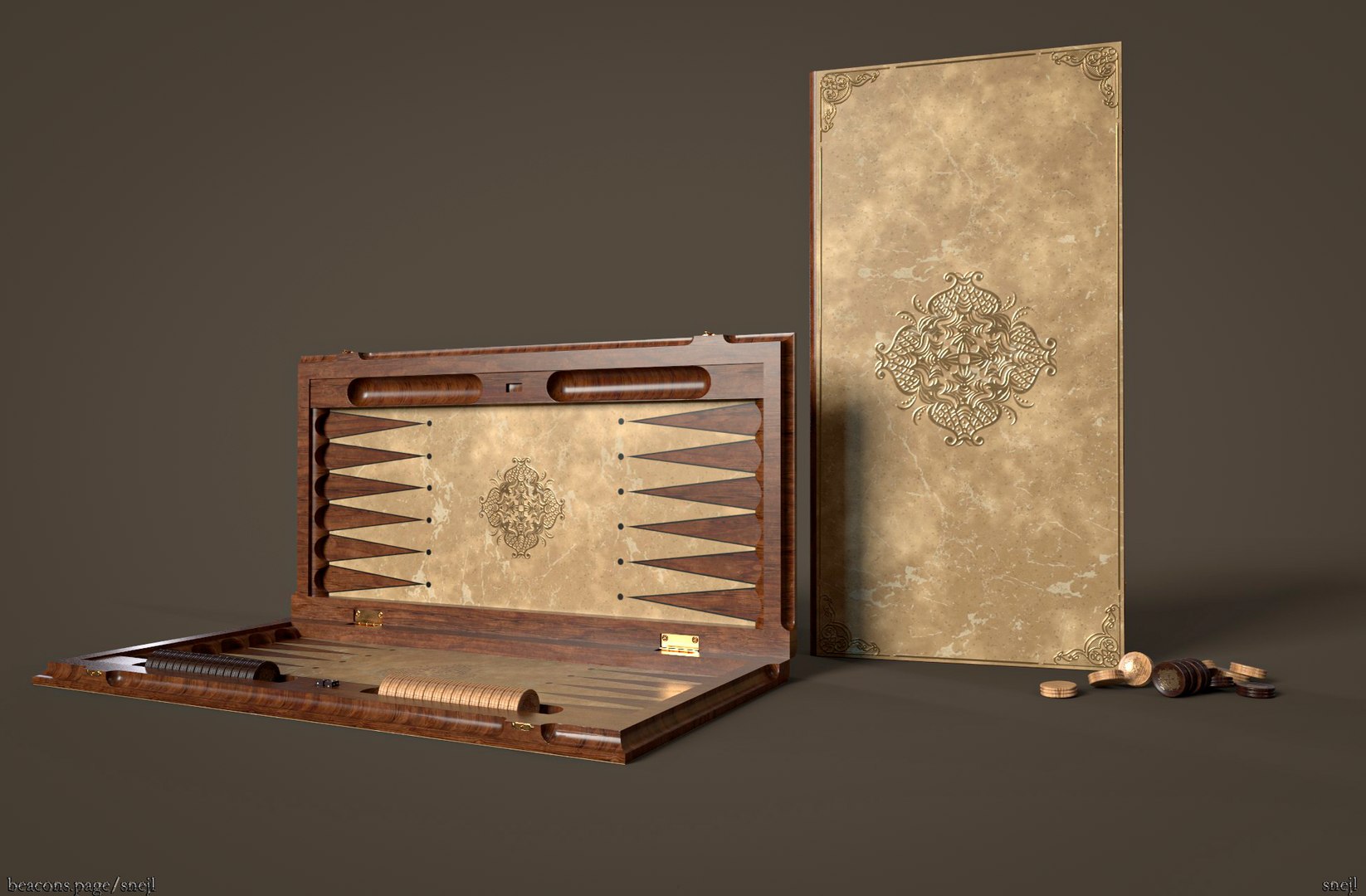 3D Model Backgammon Game Ready - TurboSquid 2063889