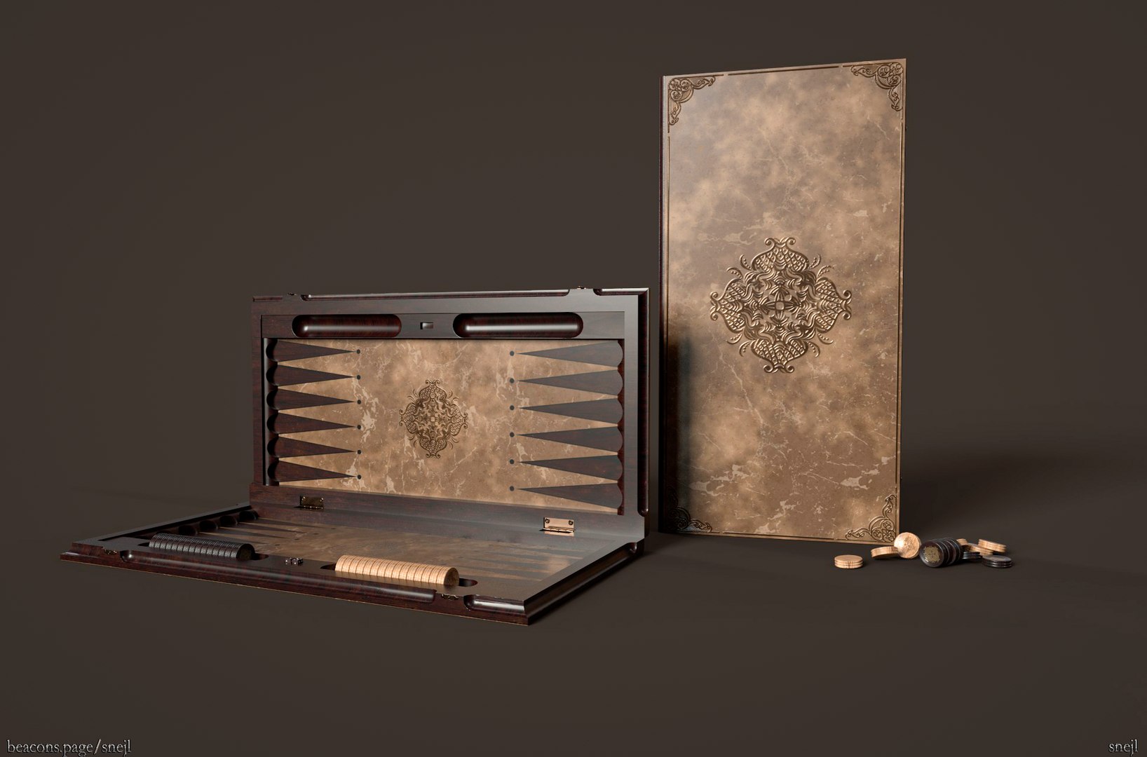 3D Model Backgammon Game Ready - TurboSquid 2063889