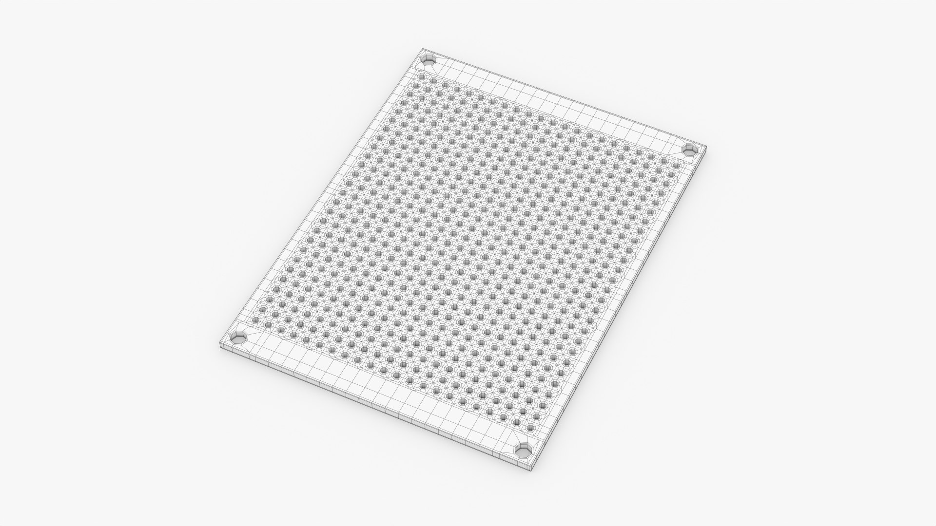 Electronics Perfboard 80x60mm 3D model - TurboSquid 2157129