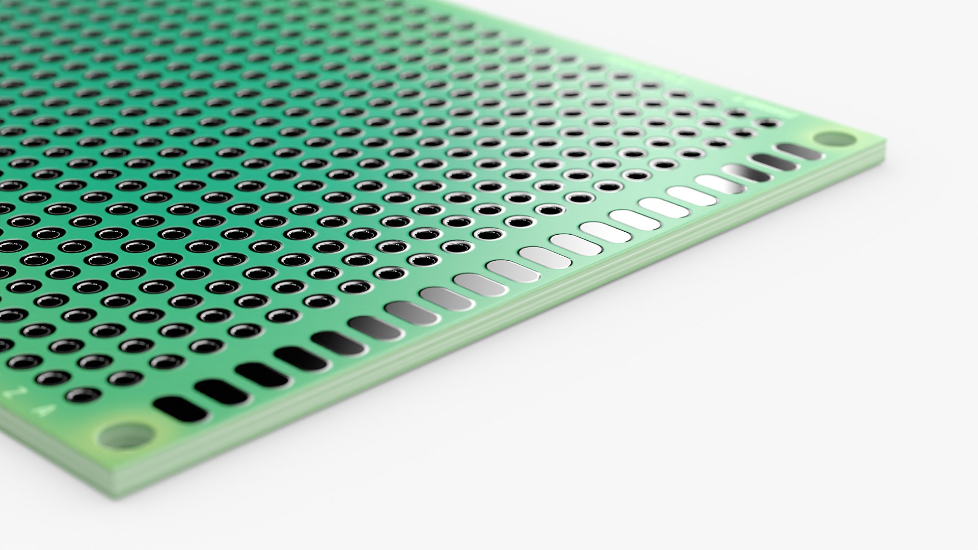 Electronics Perfboard 80x60mm 3D model - TurboSquid 2157129