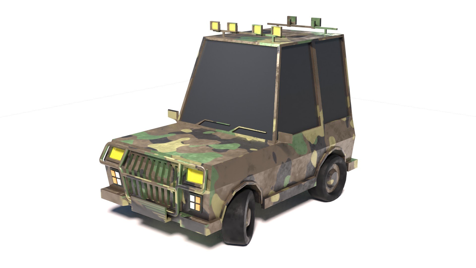Low Poly Military Jeep 3D Model - TurboSquid 2251916