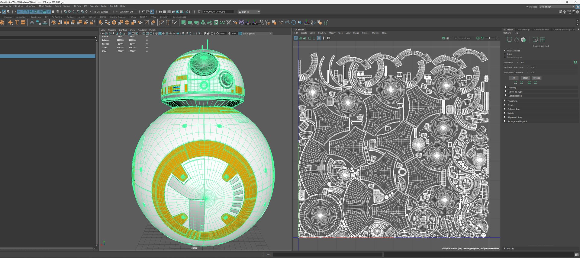 StarWars - BB8- Droid - Game Ready- Lowpoly Detailed 3D Model - TurboSquid 2387747