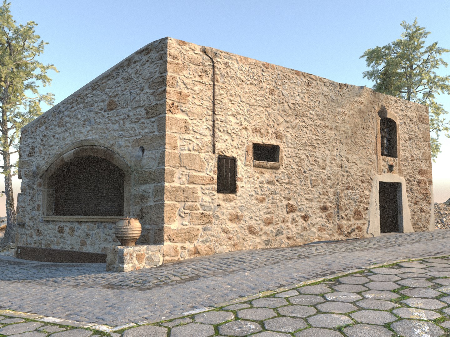3D Greece Ancient Building Scene - TurboSquid 1979417