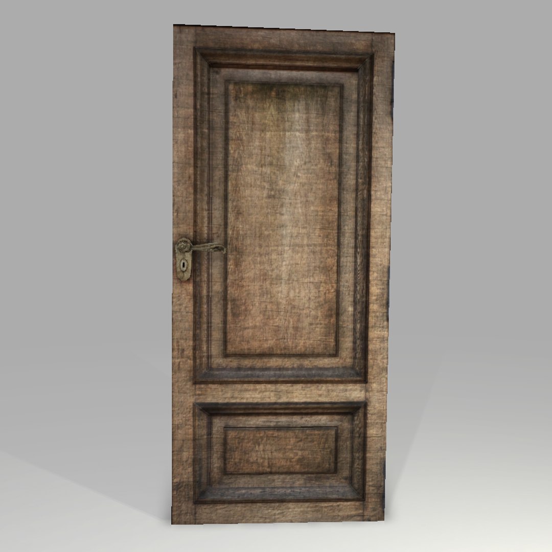 3d model highpoly old wooden door