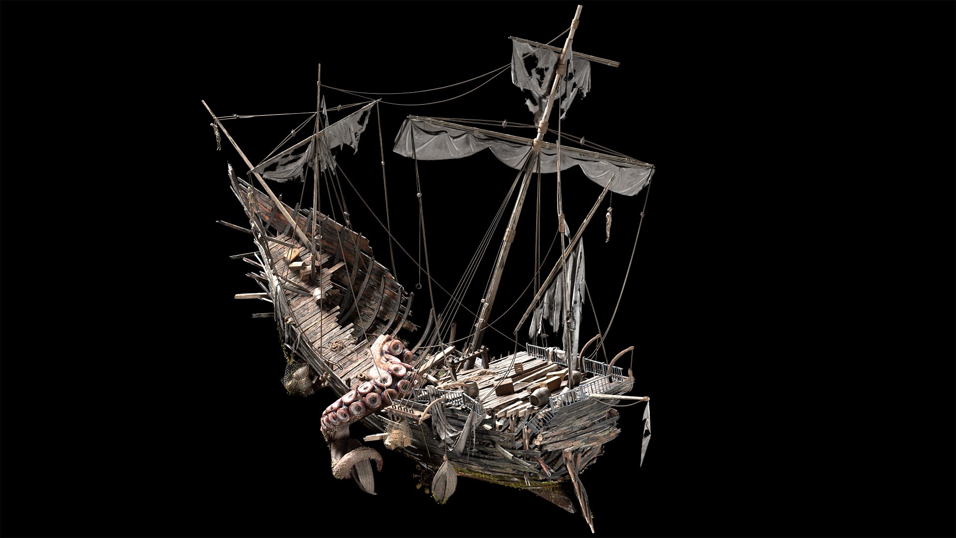 3D Ship Broken - TurboSquid 2029955