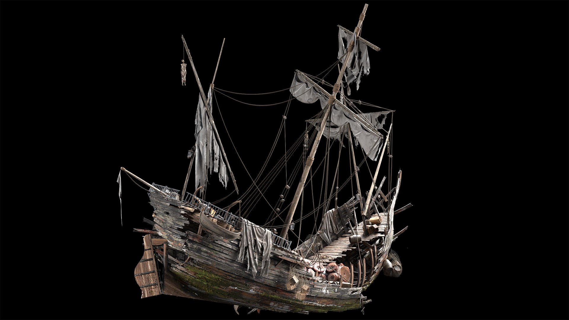 3D Ship Broken - TurboSquid 2029955