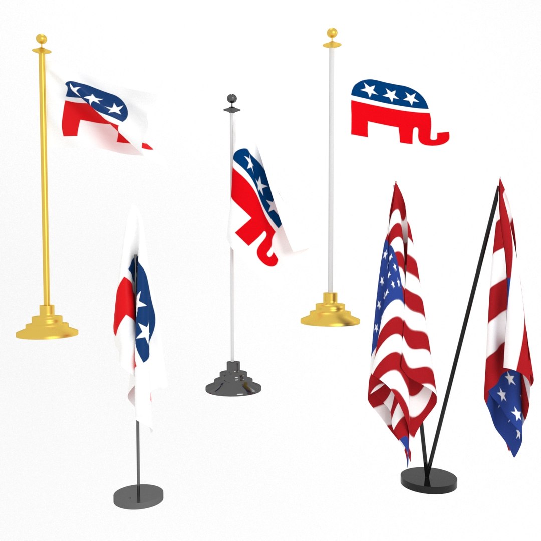 3D republican party flag model - TurboSquid 1595373