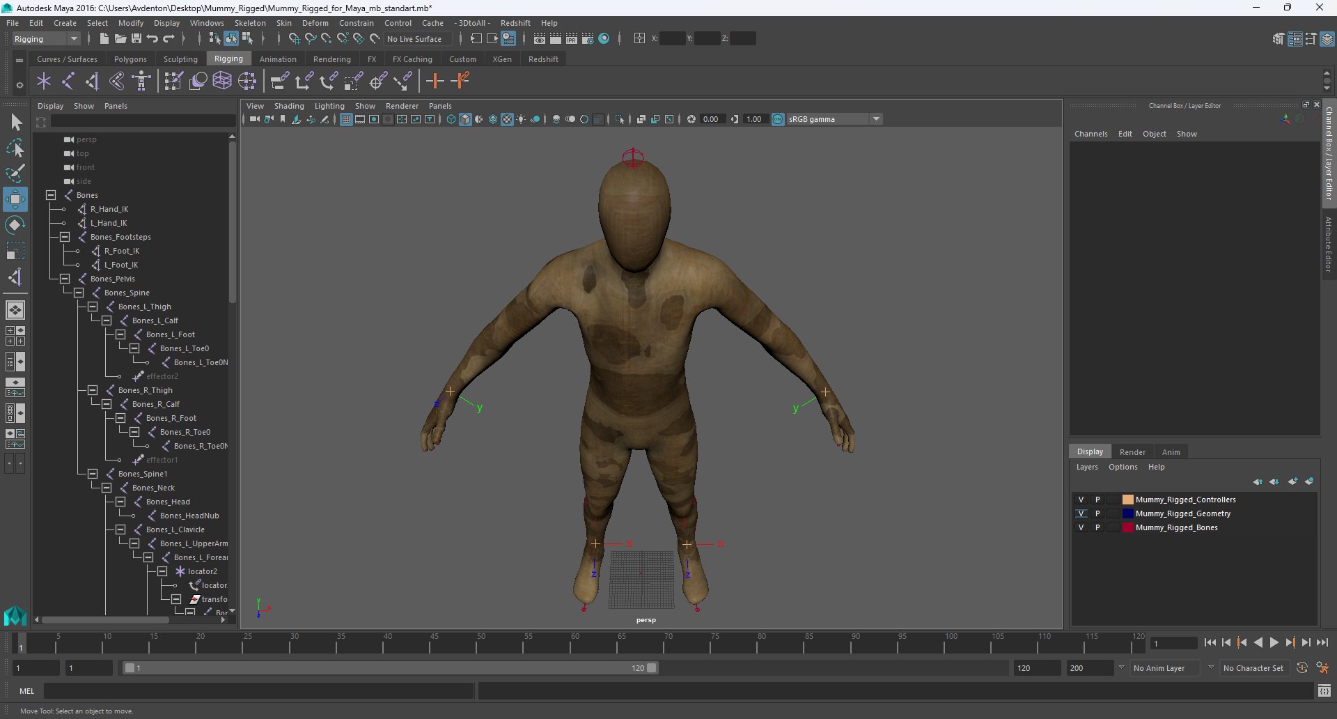 3D Mummy Rigged For Maya - TurboSquid 2282320