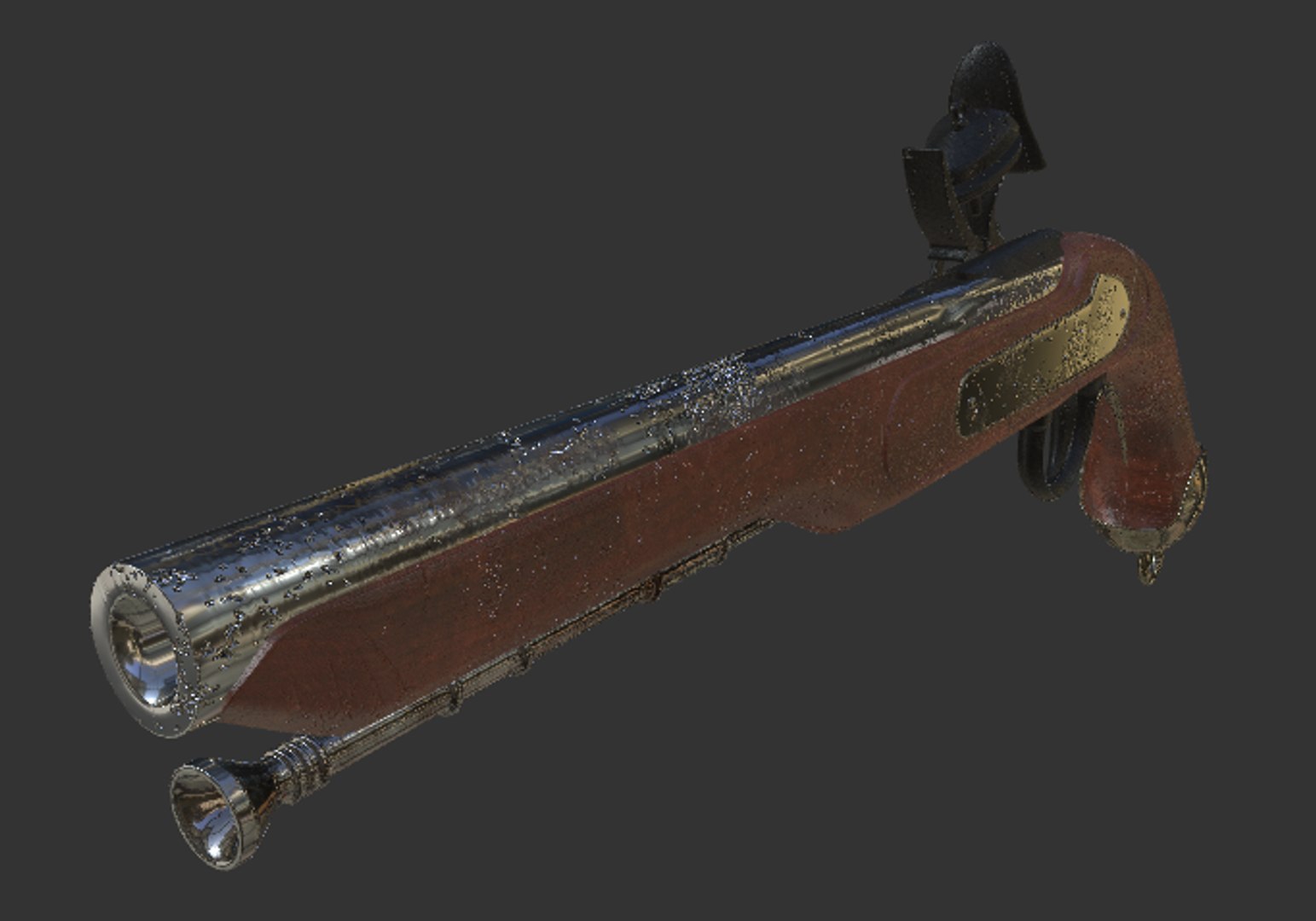 Musket Gun Wearing 3d Model
