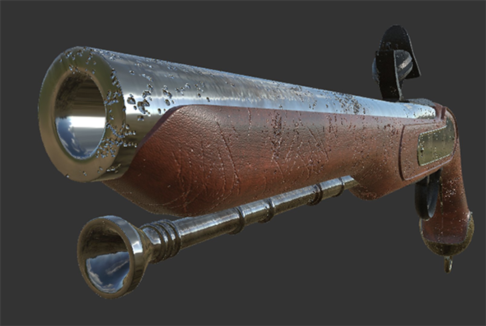 Musket Gun Wearing 3d Model