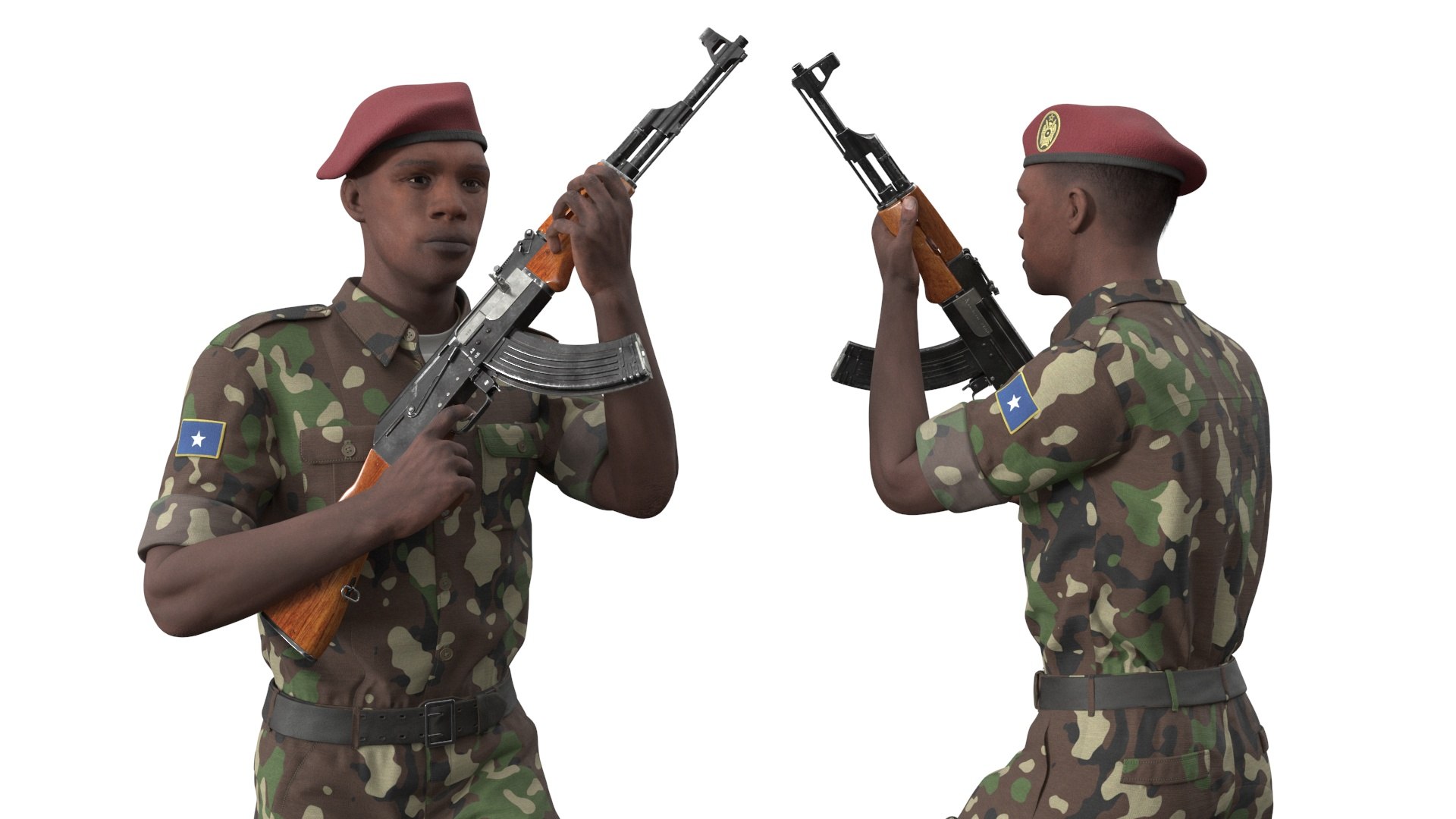 Armed AK-47 Soldier In Uniform Fur 3D Model - TurboSquid 2390003