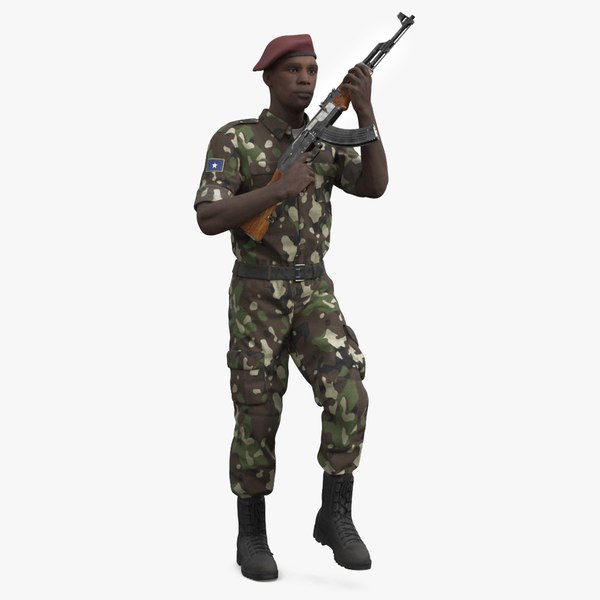 modelo 3d Soldado armado con AK-47 y uniforme de piel - TurboSquid 2390003