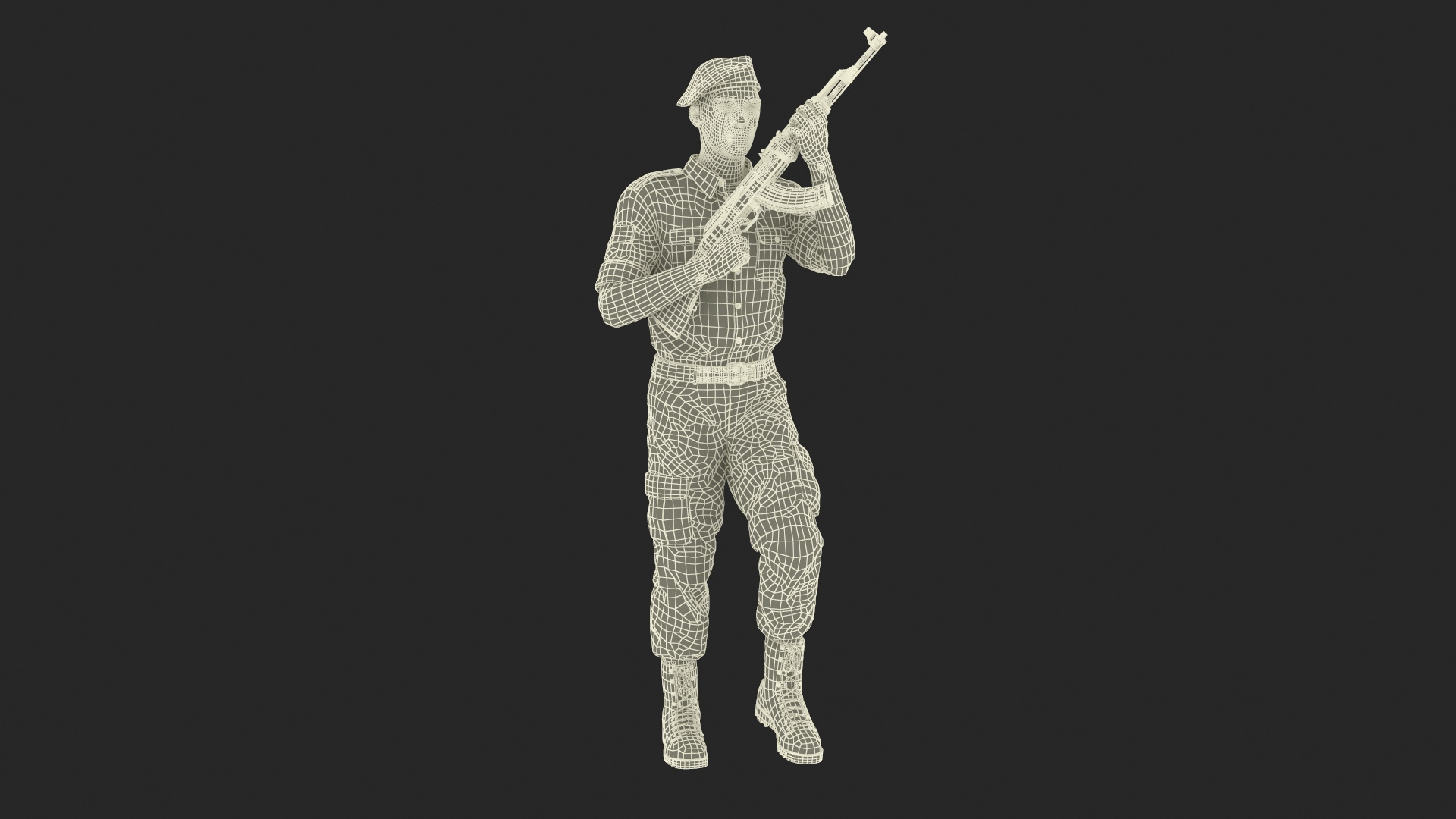 Armed AK-47 Soldier In Uniform Fur 3D Model - TurboSquid 2390003