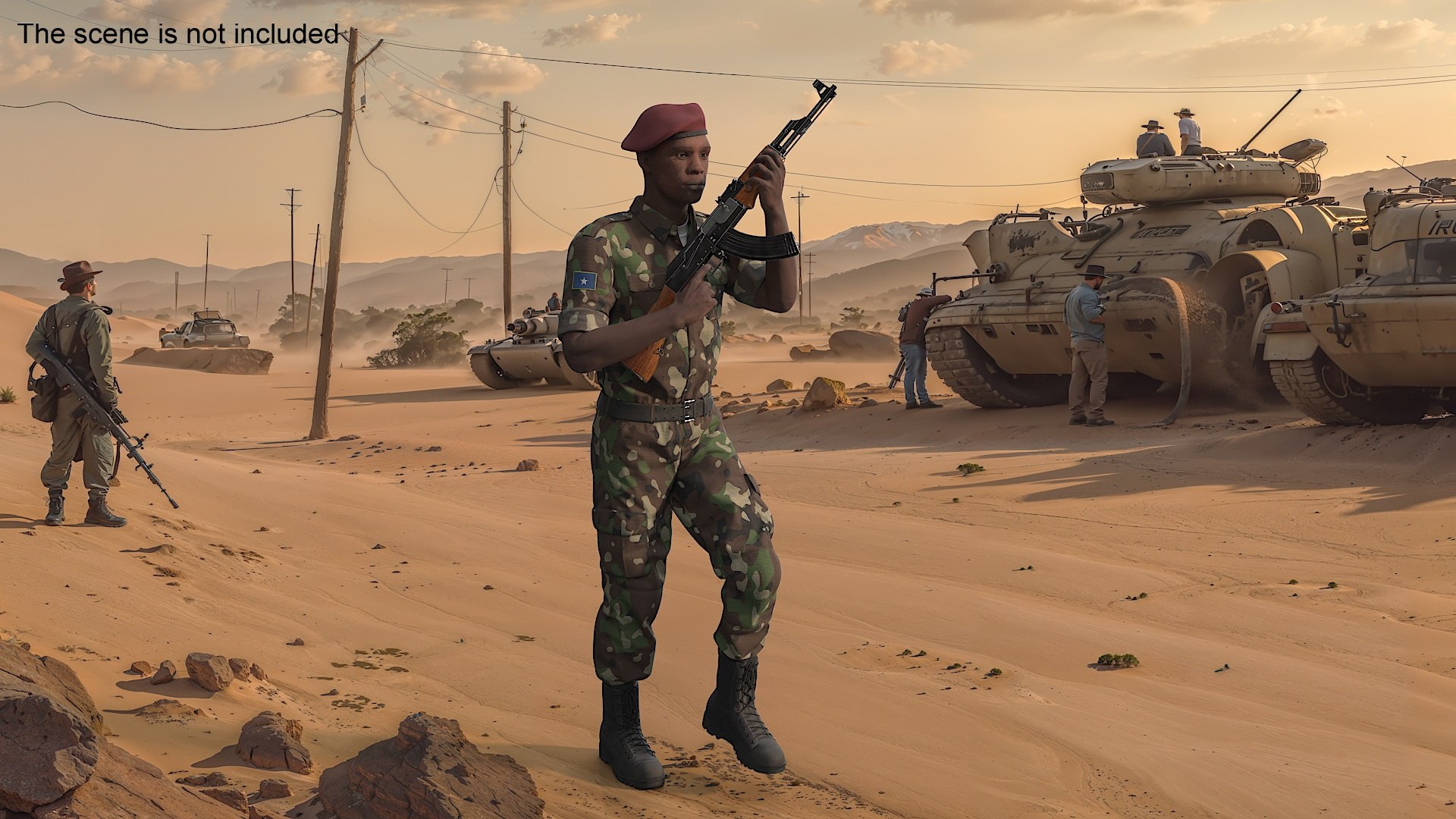 Armed AK-47 Soldier In Uniform Fur 3D Model - TurboSquid 2390003