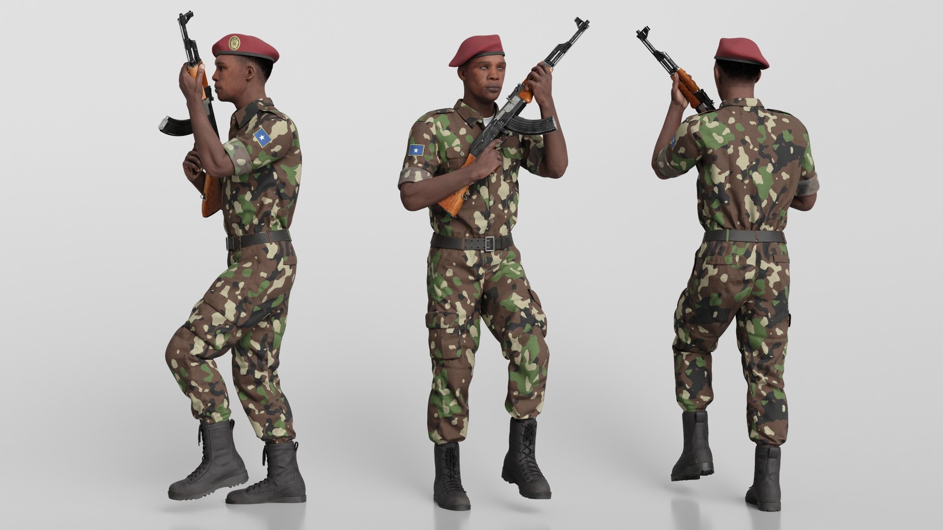 Armed AK-47 Soldier In Uniform Fur 3D Model - TurboSquid 2390003