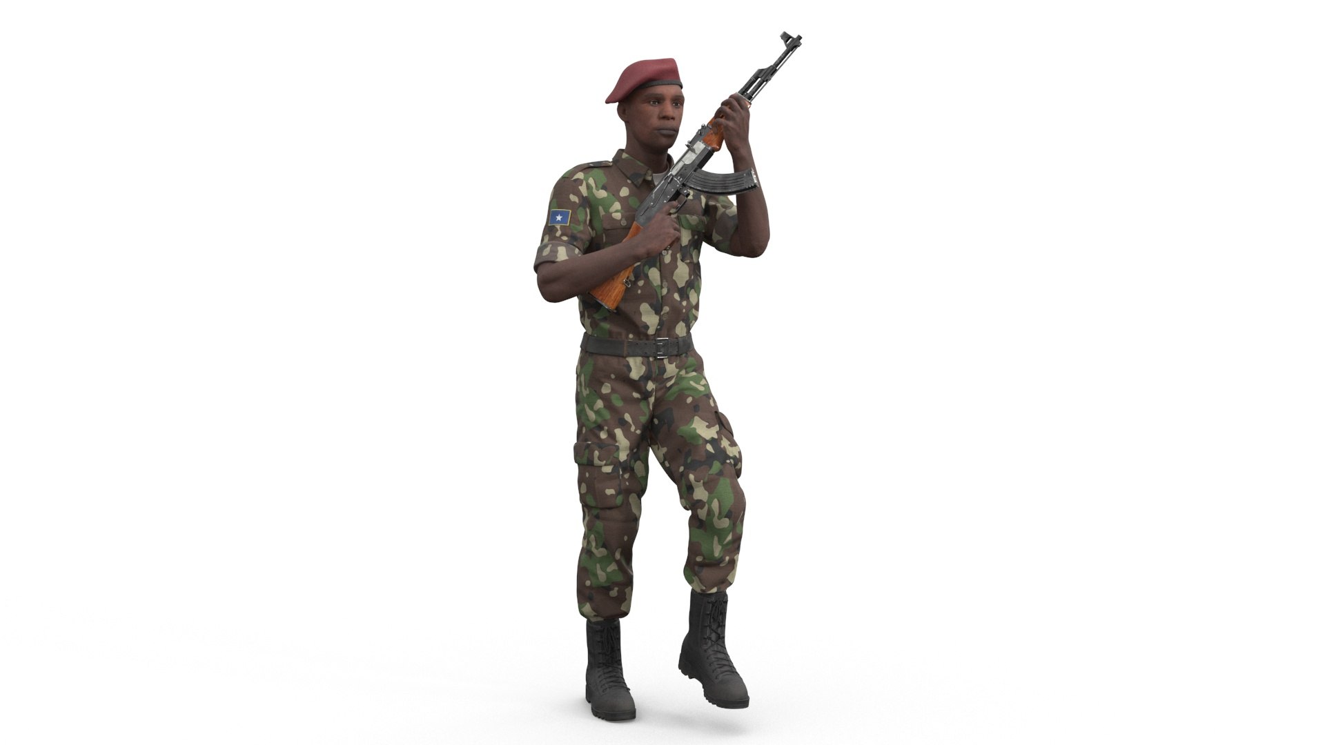 Armed AK-47 Soldier In Uniform Fur 3D Model - TurboSquid 2390003