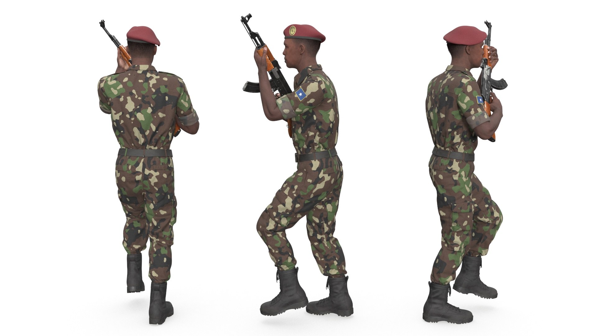 Armed AK-47 Soldier In Uniform Fur 3D Model - TurboSquid 2390003