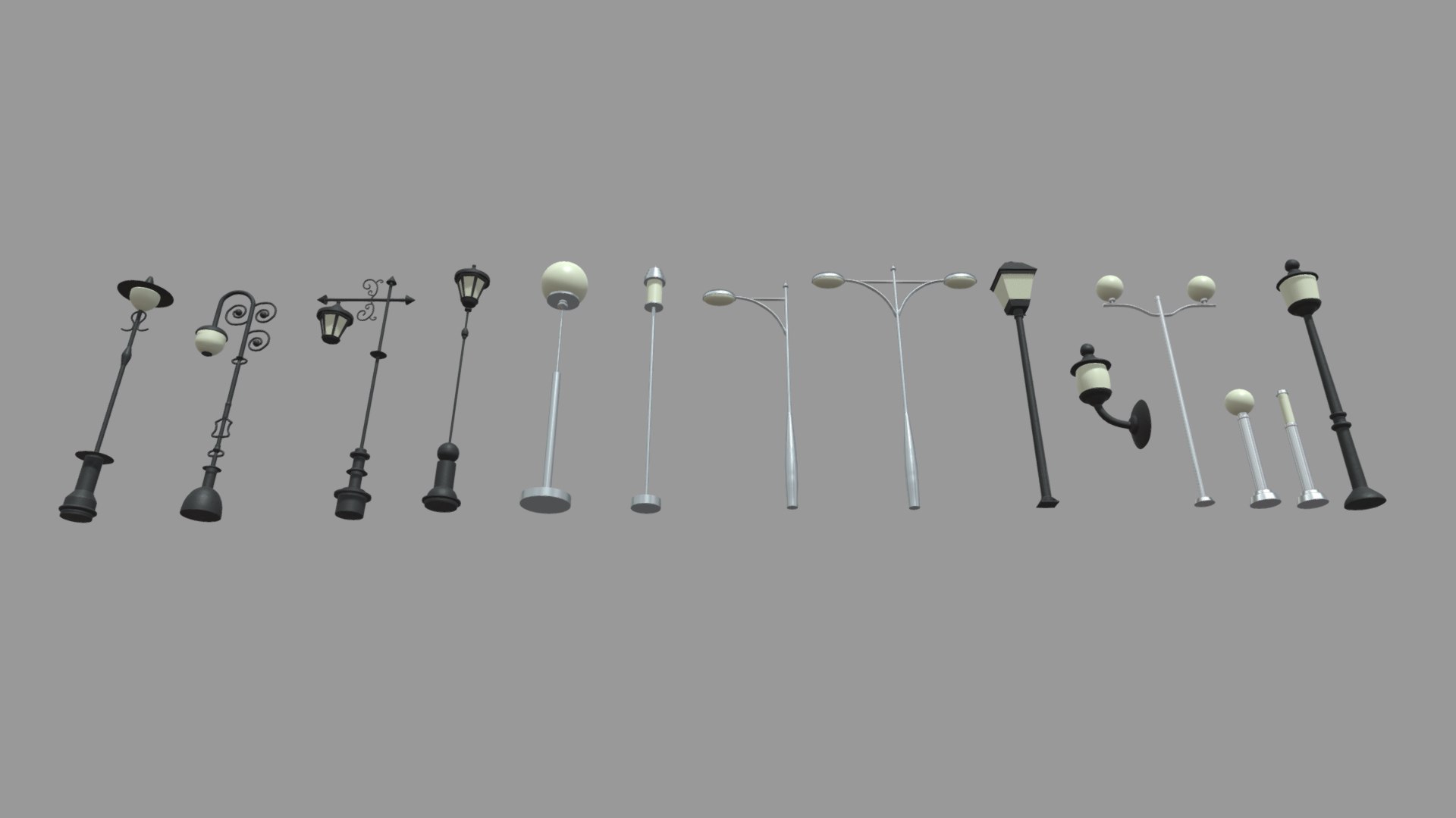 3D Model Street Lights Pack - TurboSquid 1998008