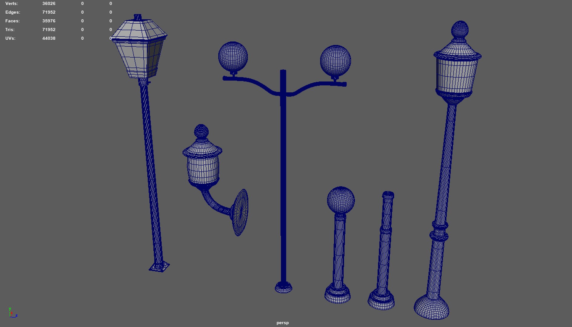 3D Model Street Lights Pack - TurboSquid 1998008