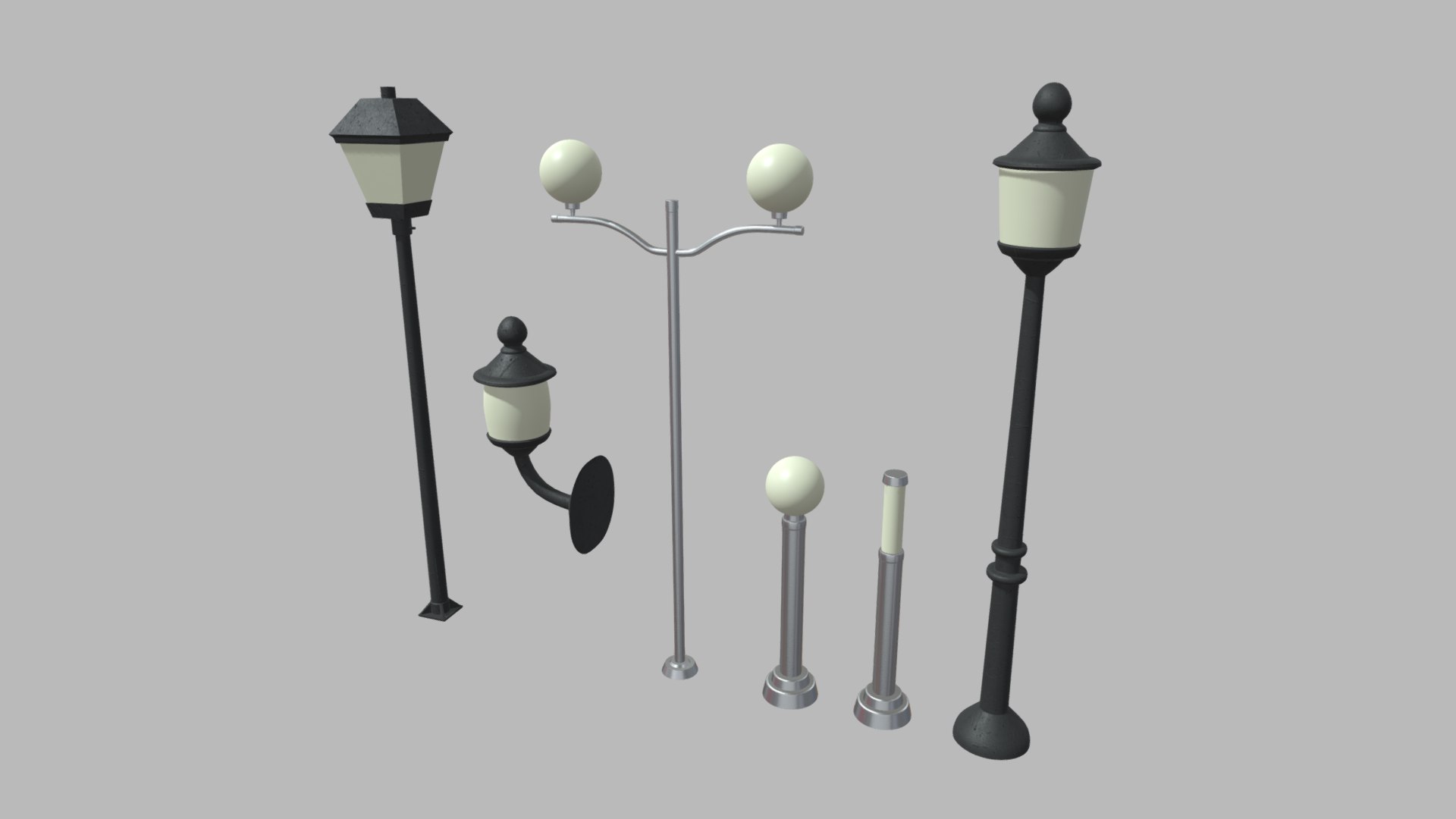 3D Model Street Lights Pack - TurboSquid 1998008