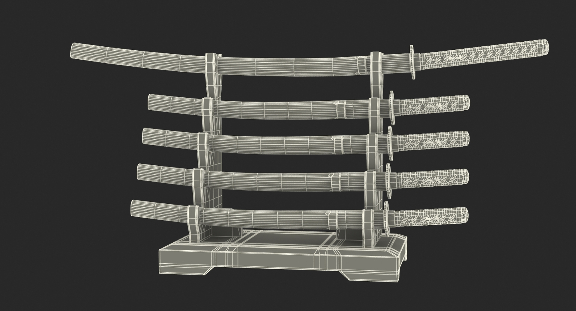 Japanese Sword Katana Display 3d Model