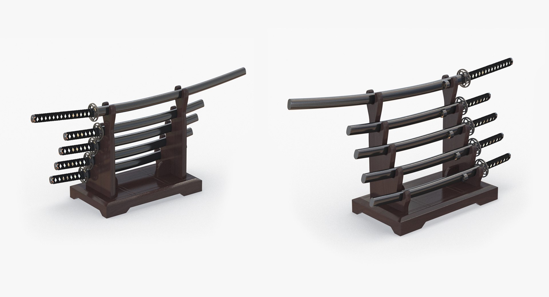 Japanese Sword Katana Display 3d Model