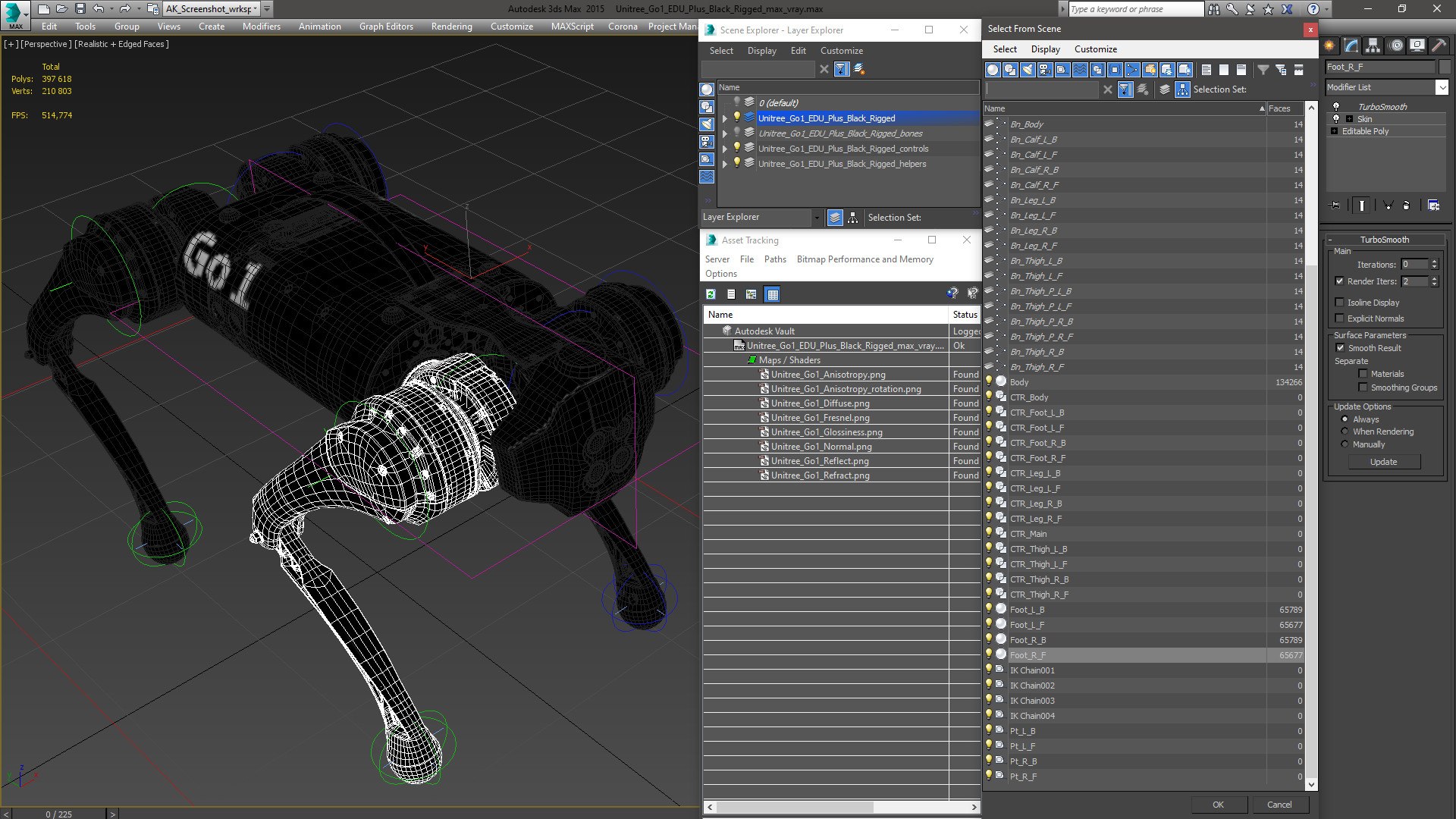 Unitree Go1 EDU Plus Black Rigged 3D model - TurboSquid 2128302