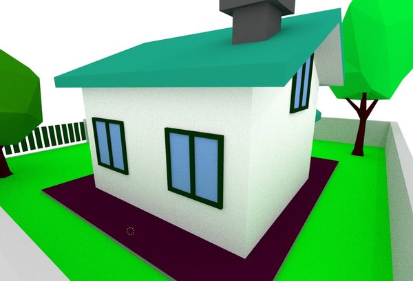 modelo 3d Casa Low Poly - Zona de baja densidad residencial 03 ...