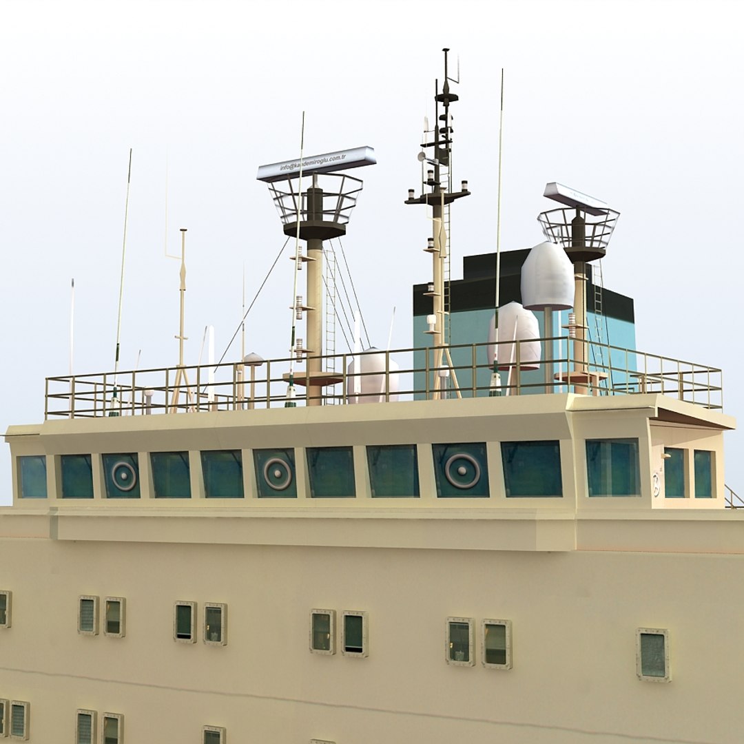 3d Model Container Ship Blue