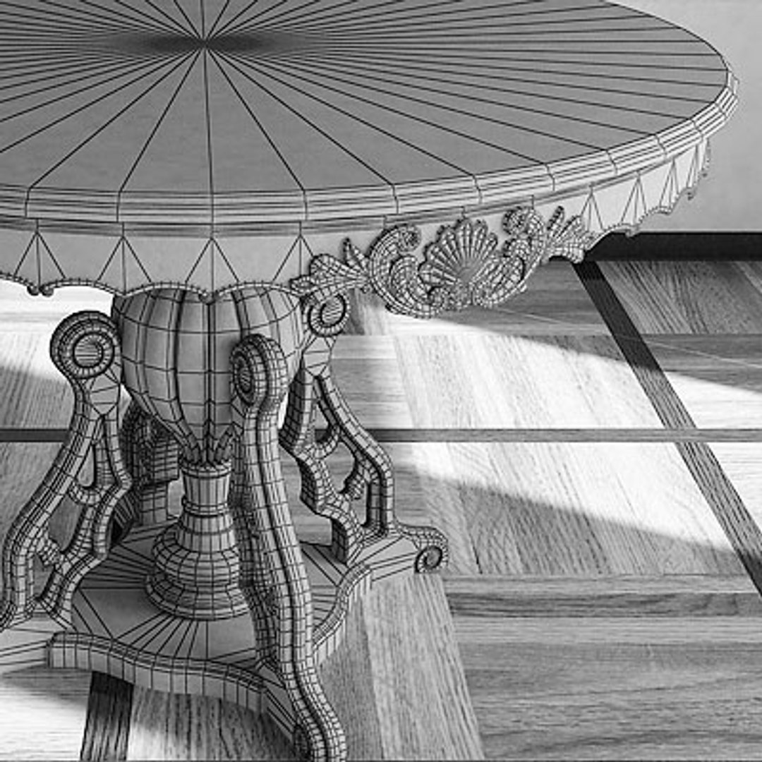 victorian table dinning 3d model