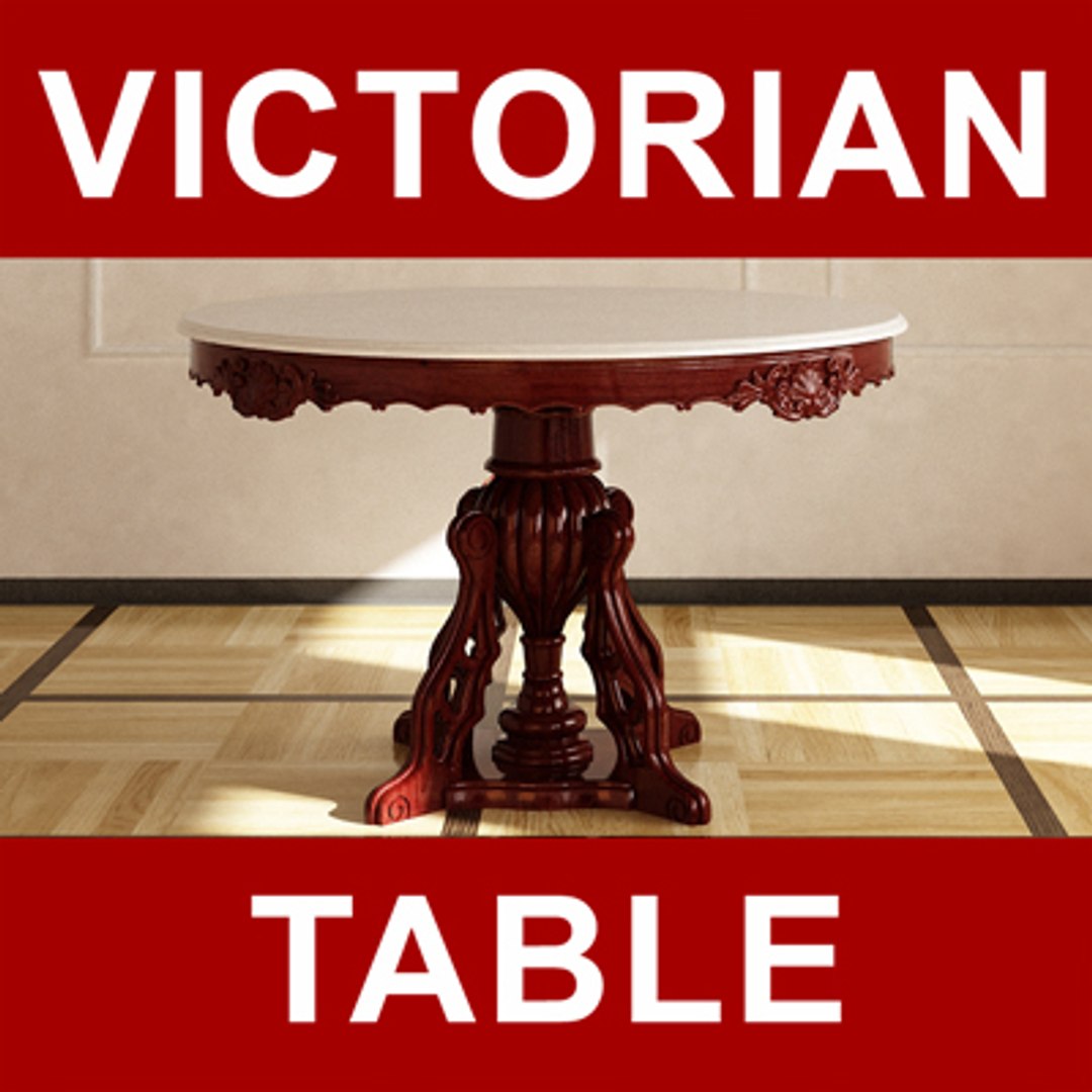 victorian table dinning 3d model