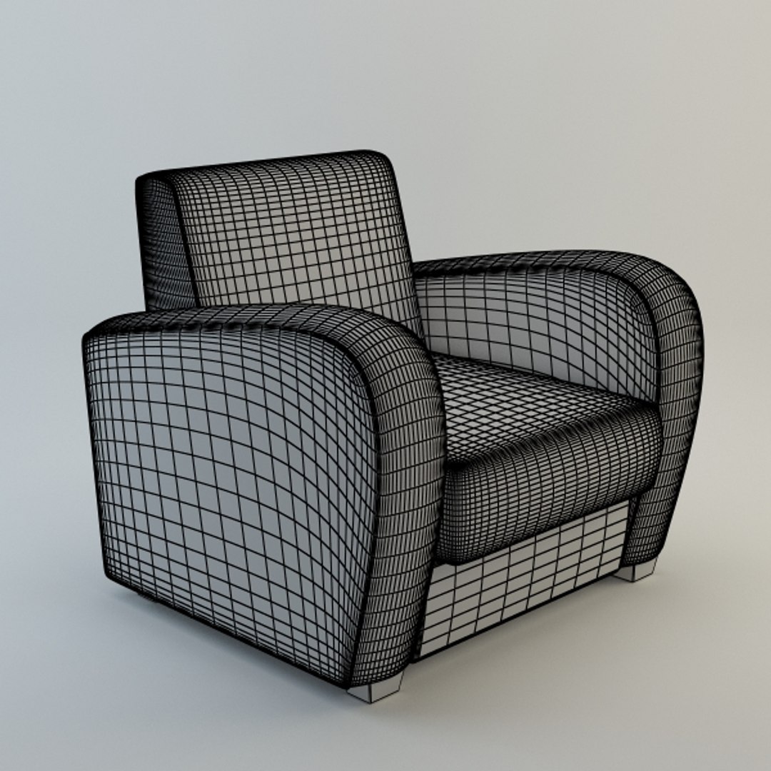 3d model club chair 1