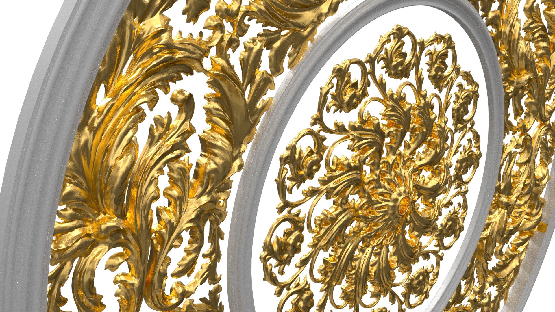 Ceiling Sockets Gypsum Plaster DR297 3D Model - TurboSquid 2125386