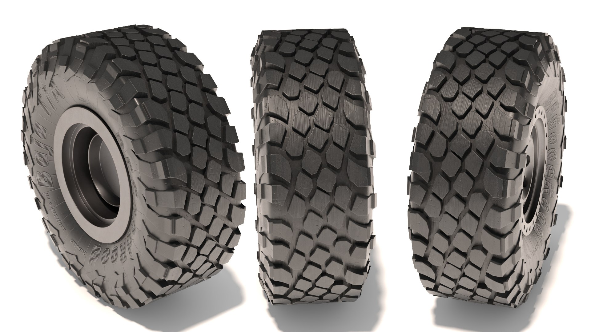 Heavy Off Road Vehicle Tire With Rim 3D Model - TurboSquid 2323198