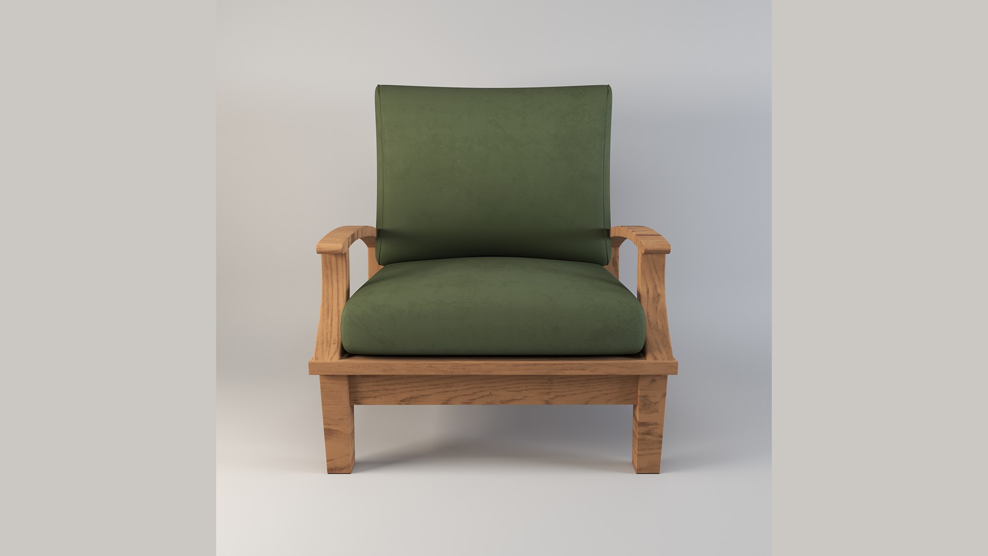 3D Olive Club Teak Wooden Armchair - TurboSquid 2357652
