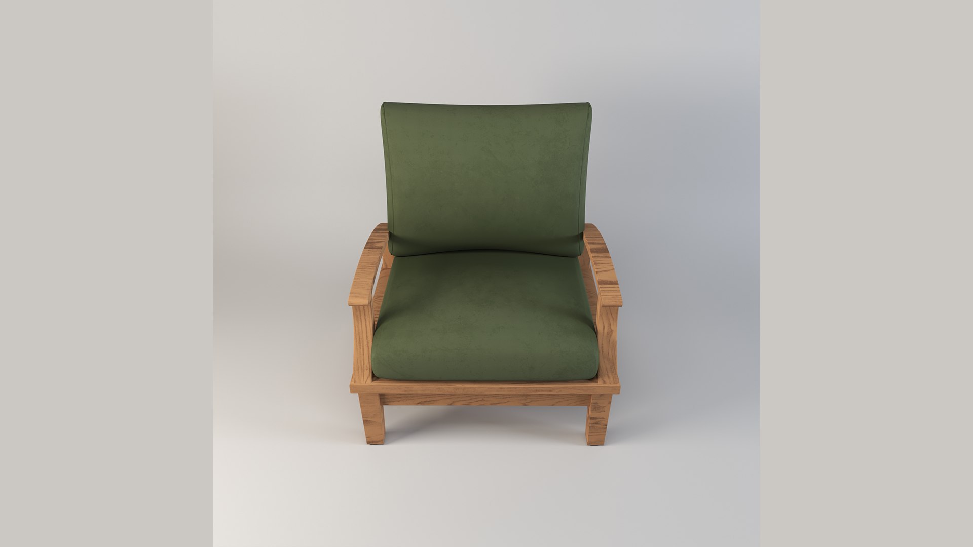 3D Olive Club Teak Wooden Armchair - TurboSquid 2357652