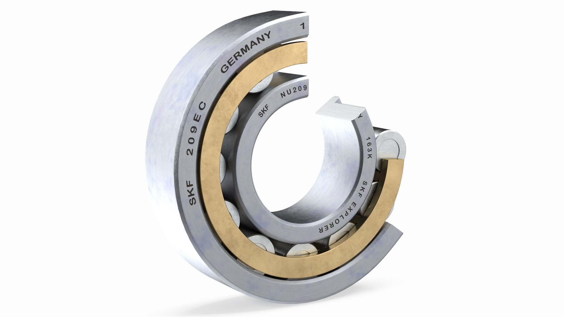 3D Roller Bearing Cut - TurboSquid 1453210